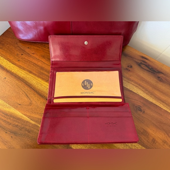 Monsac | Bags | Vintage Monsac Original Red Purse With Matching Wallet ...